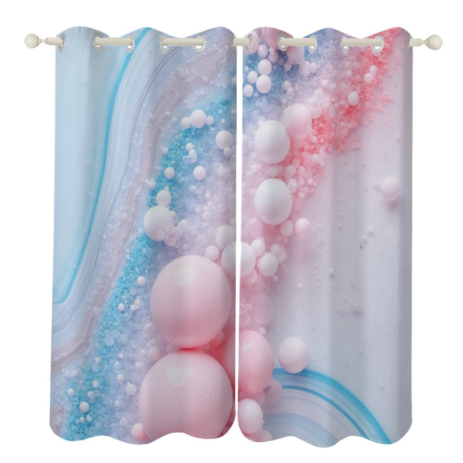 Bubble Marble Art Print 2 Panels Curtains for Bedroom Living Room ...