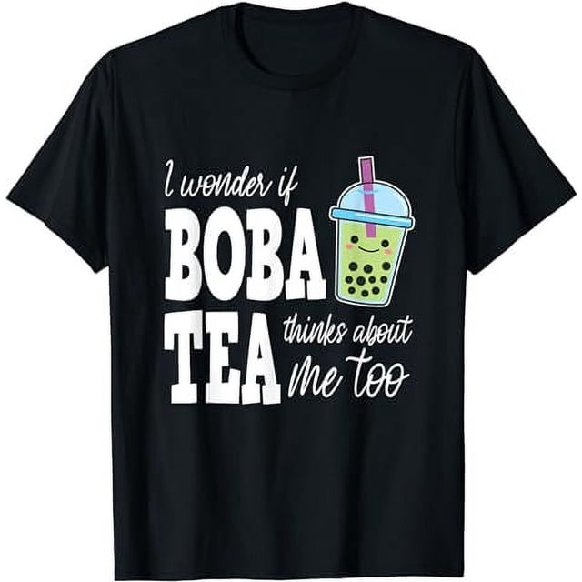 Bubble Milk Tea Boba Tea Thinks About Me Kawaii Green T-Shirt - Walmart.com