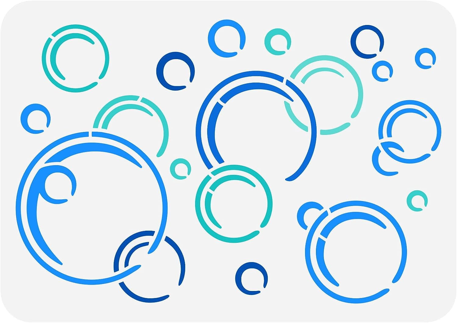 Bubble Painting Stencil 11.7x8.3 inch PET Hollow Out Bubbles Block Pattern Craft Stencils Big ...