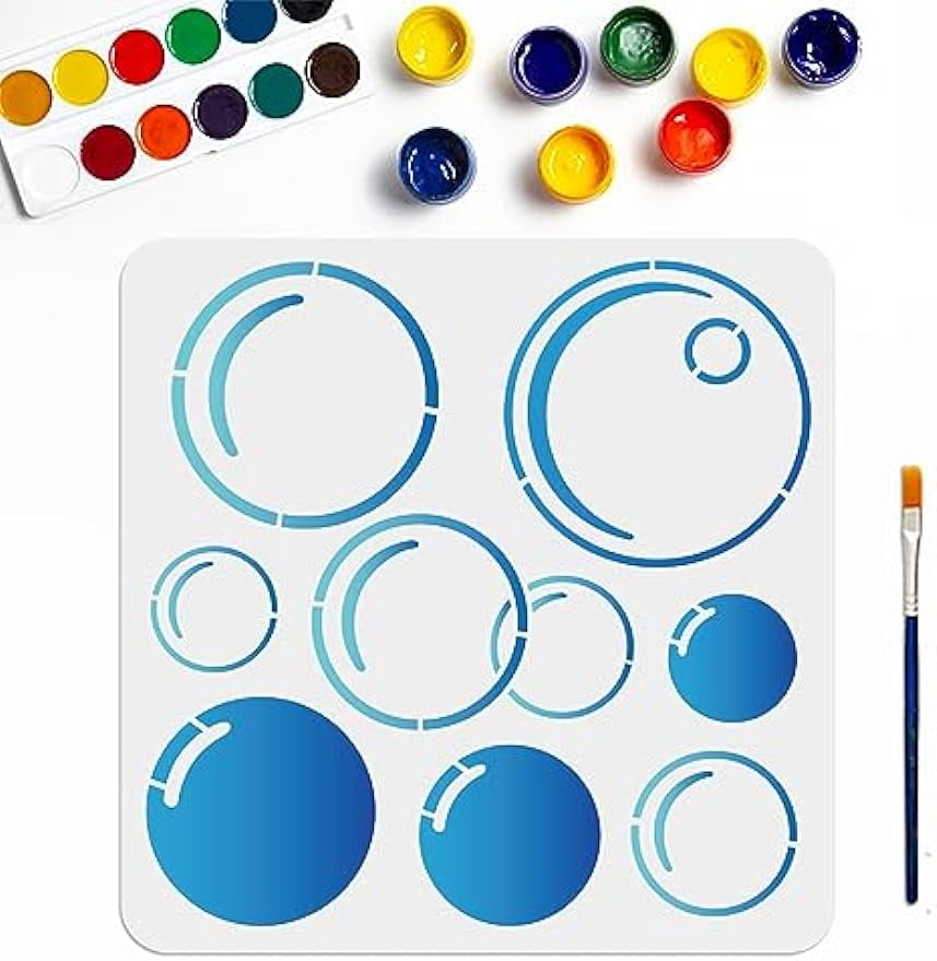 Bubble Painting Stencil Bubble Stencil Template 11.8×11.8inch with ...
