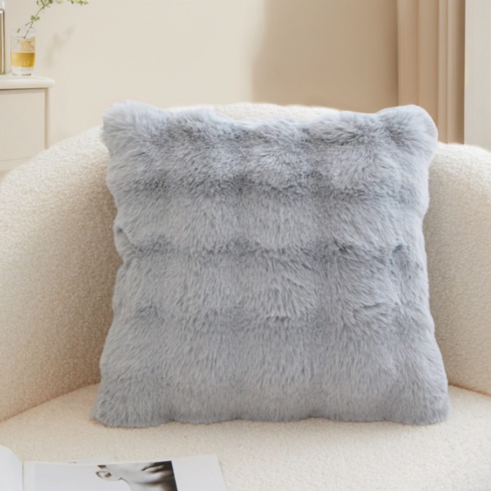 Bubble Plush Pillowcase, Soft Faux Fur Texture Decorative Pillow Cover ...