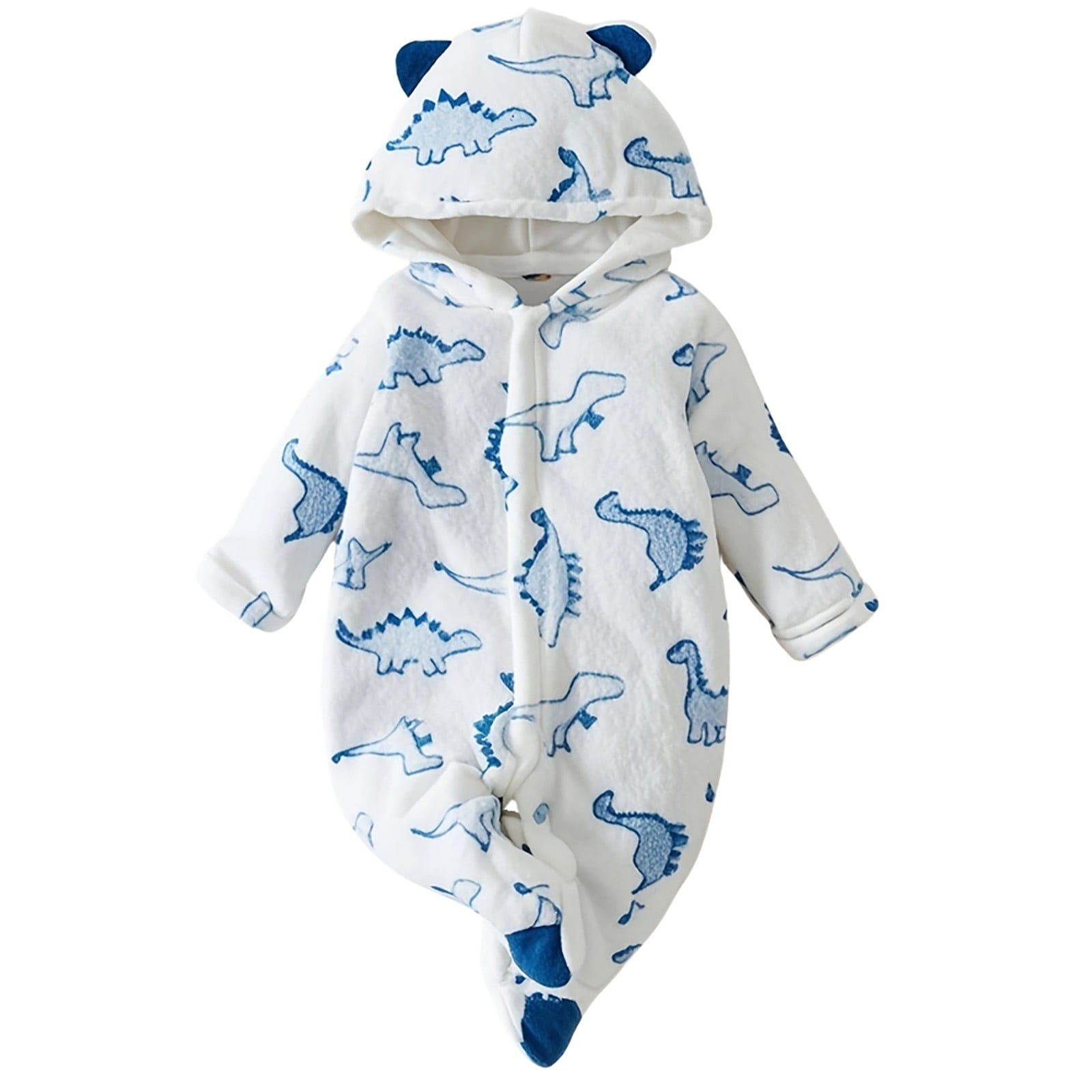 Bubble Romper Baby Girl Baby Toddler Fall Full Zip Footless Pajamas Cartoon Birdie Flower Print ...