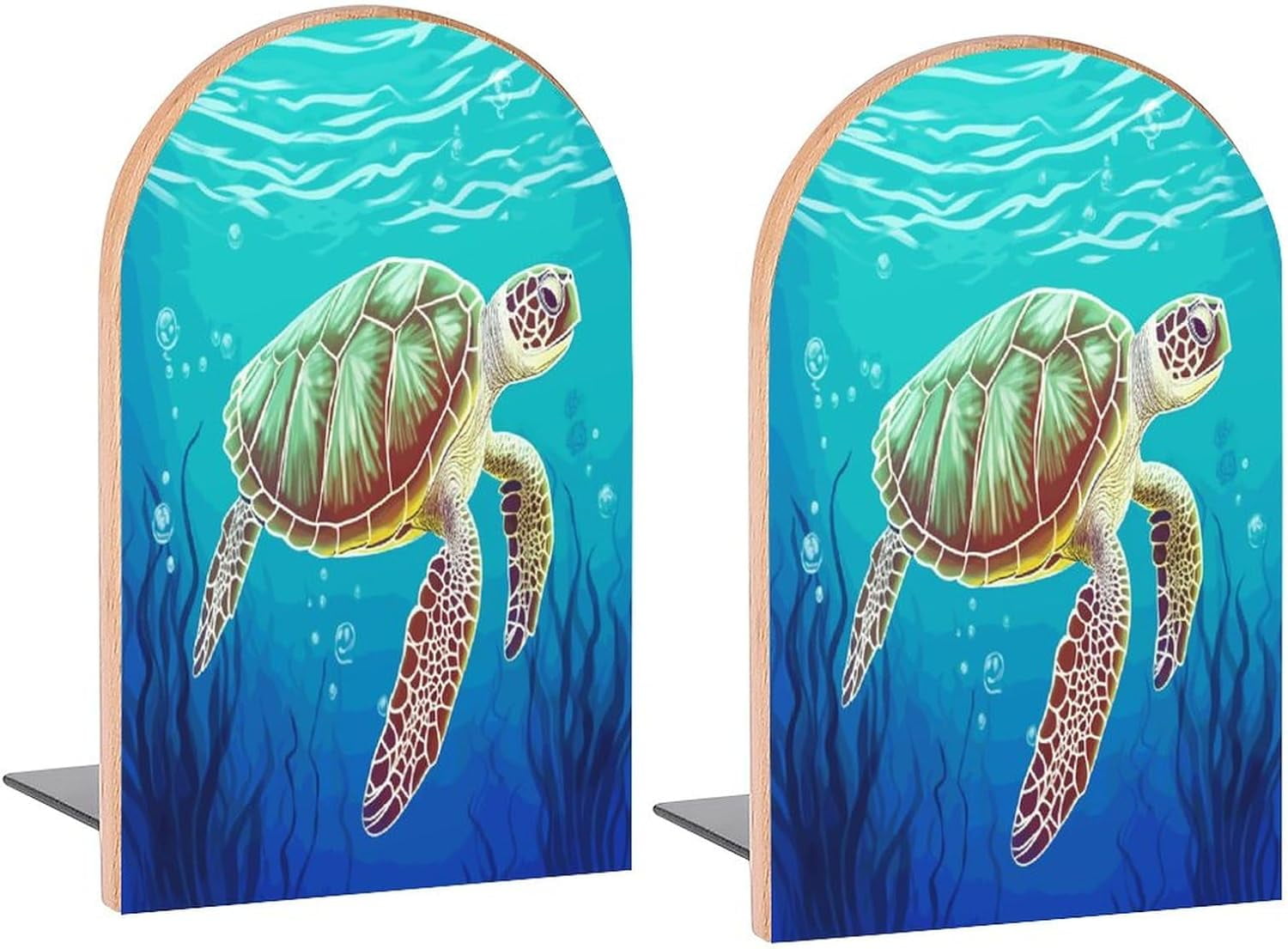 Bubble Sea Turtle Book Ends Decorative Bookends for Shelves Room Desk ...