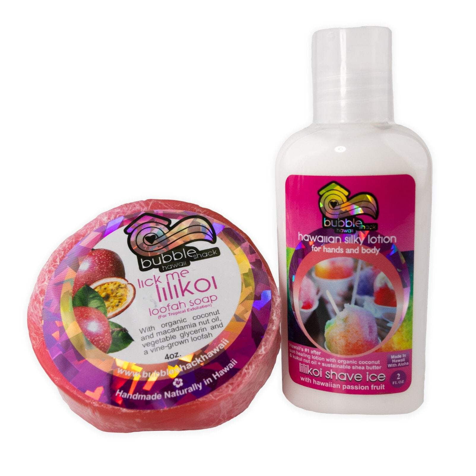 Bubble Shack "Lilikoi Shave Ice" Mini Lotion Loofah Soap Gift Set ...