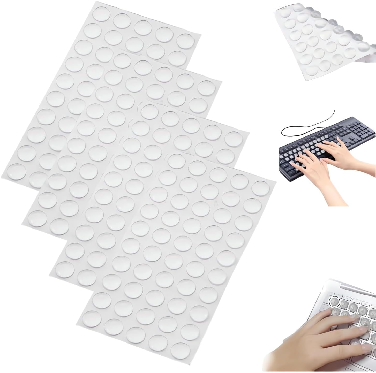 Bubble Stickers for Keyboard, Reusable Adhesive Long Nail Keyboard ...