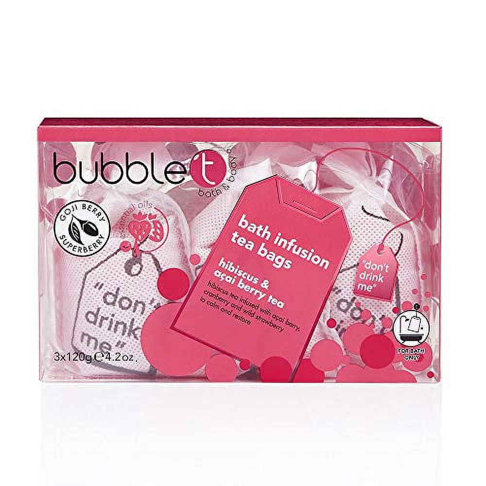 Bubble T Bath Infusion Tea Bags, Hibiscus & Acai Berry, 5.82 Ounce ...