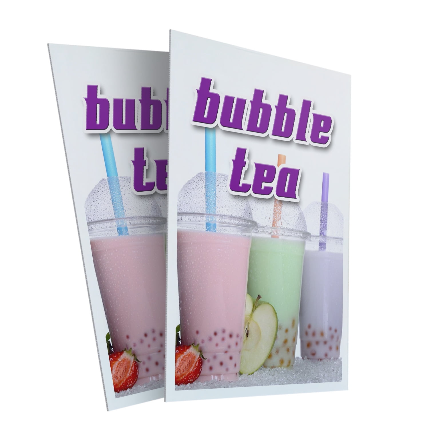 Bubble Tea (2-PACK) 24" x 36" Plastic Signs | Sign Insert 4mm ...