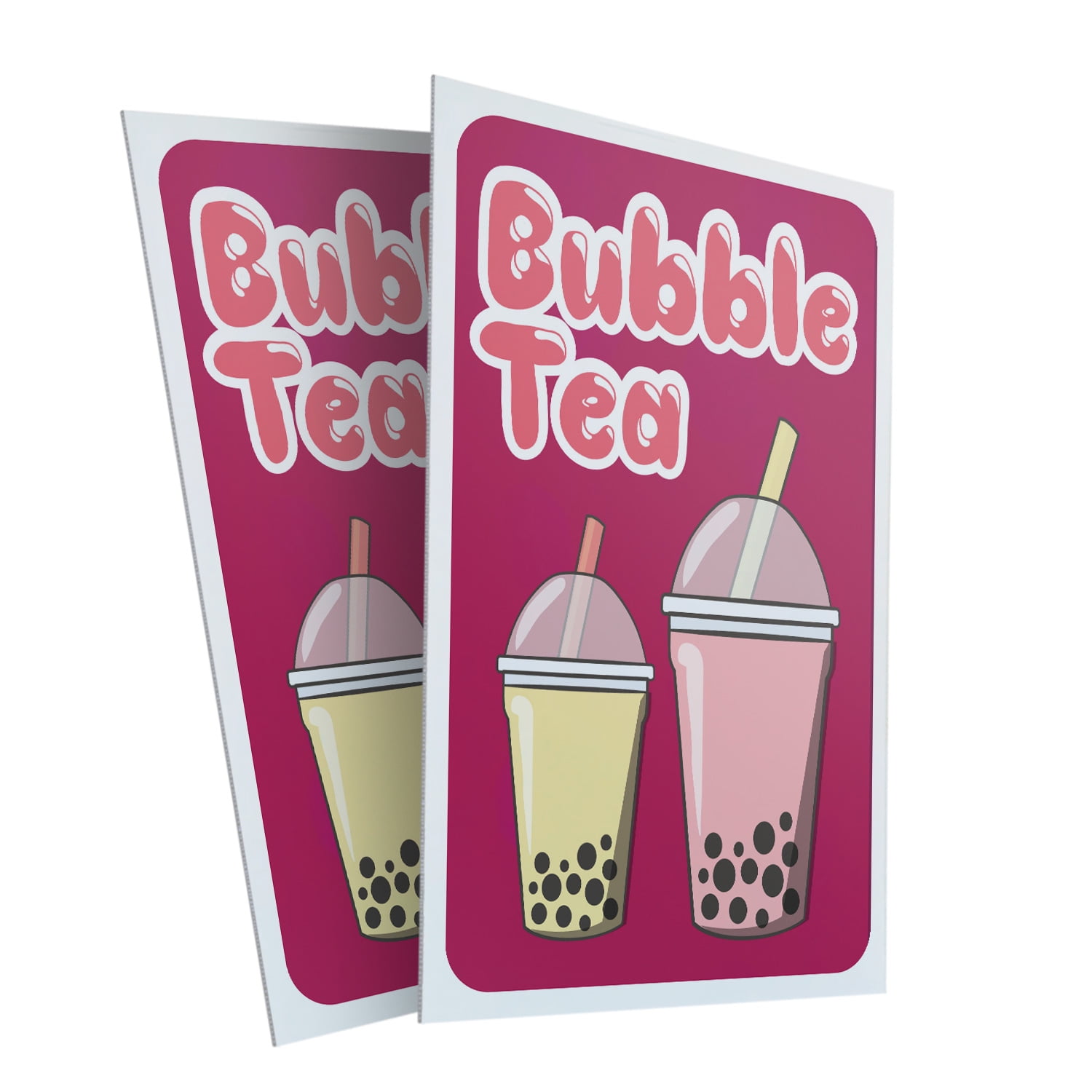 Bubble Tea (2-PACK) 24" x 36" Plastic Signs | Sign Insert 4mm ...