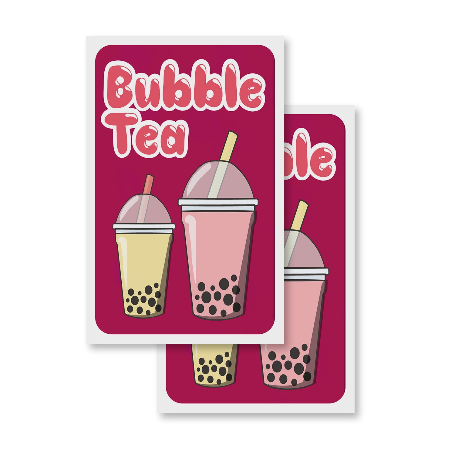 Bubble Tea (2-PACK) 24" x 36" Vinyl Decals | Sign Insert Peel & Stick ...