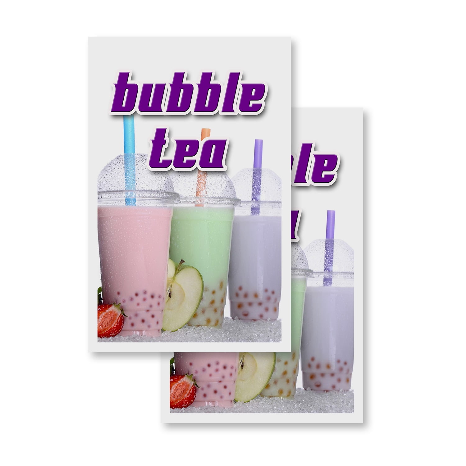 Bubble Tea (2-PACK) 24" x 36" Vinyl Decals | Sign Insert Peel & Stick Decals Stickers Window ...