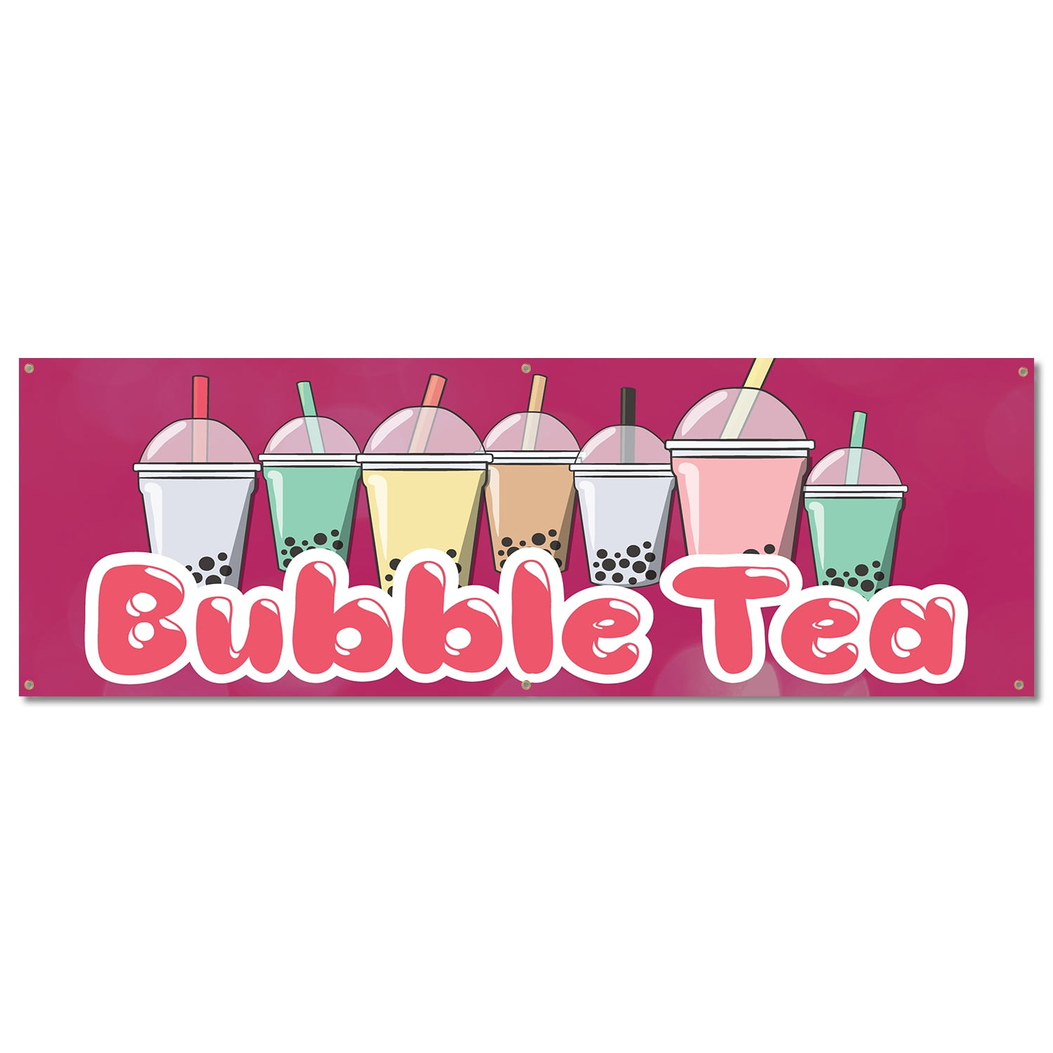 Bubble Tea | 24" X 72" Banner | Outdoor Vinyl Sign With Grommets | Boba ...