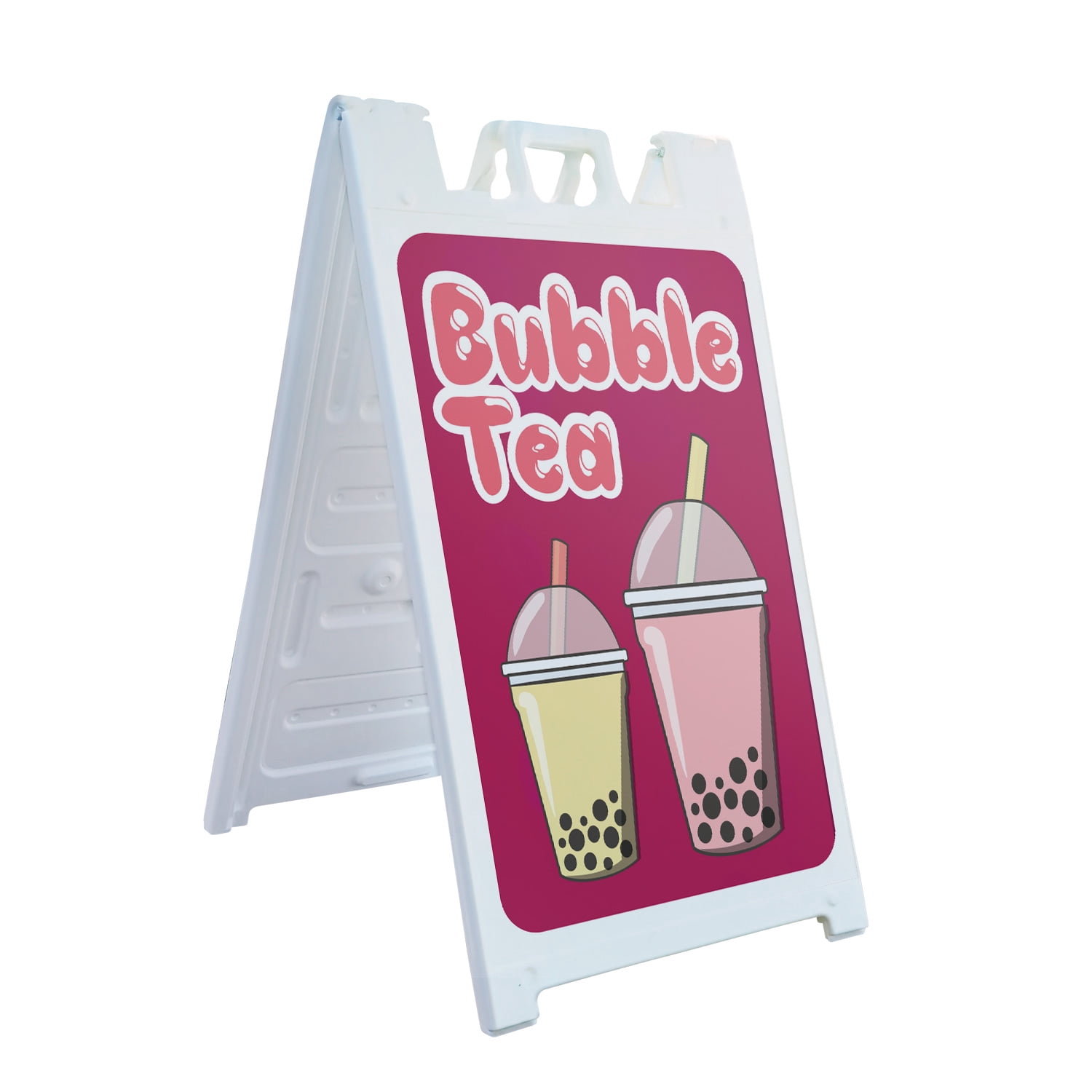 Bubble Tea 24" x 36" Double Sided A-Frame Sidewalk Sign, Includes 2 ...