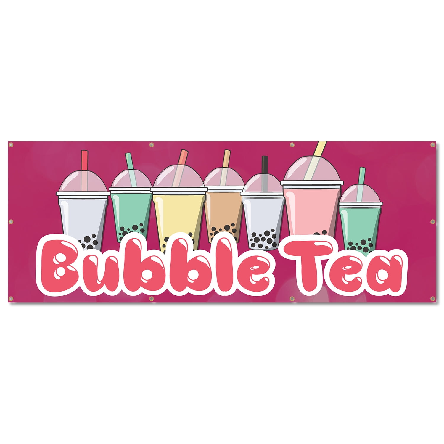 Bubble Tea | 36" X 96" Banner | Outdoor Vinyl Sign With Grommets | Boba ...