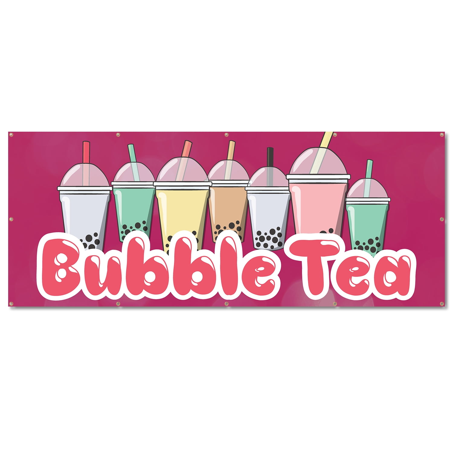 Bubble Tea | 48" X 120" Banner | Outdoor Vinyl Sign With Grommets ...