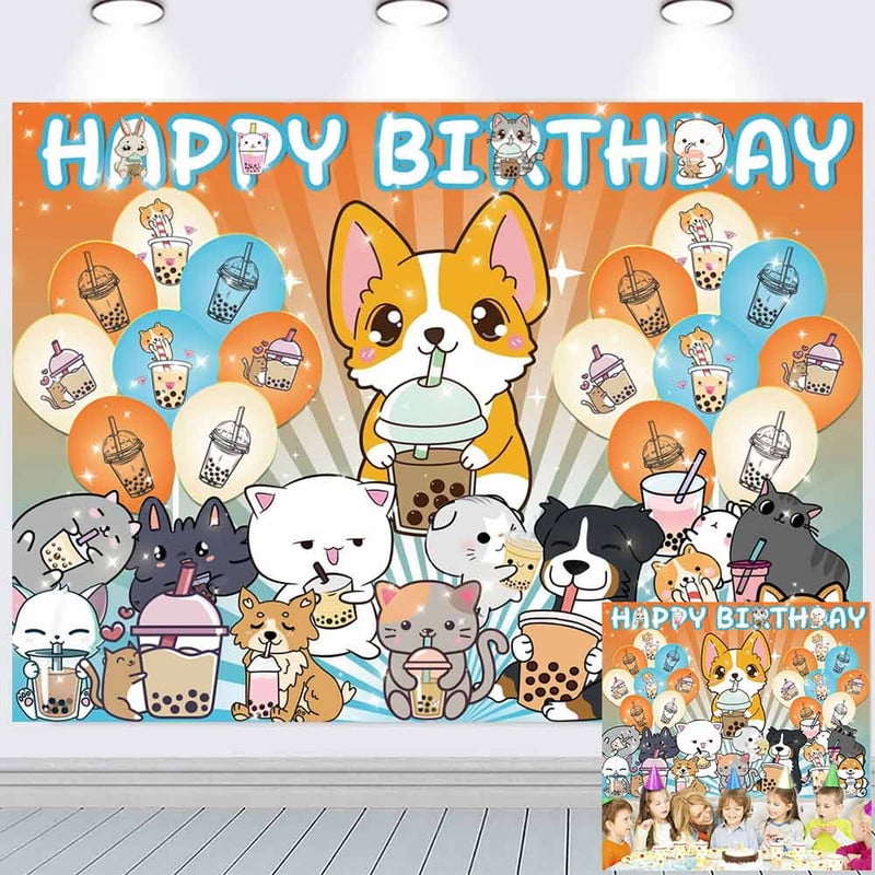 Bubble Tea Backdrop Banner Party Supplies Poster Movie Theme Background ...