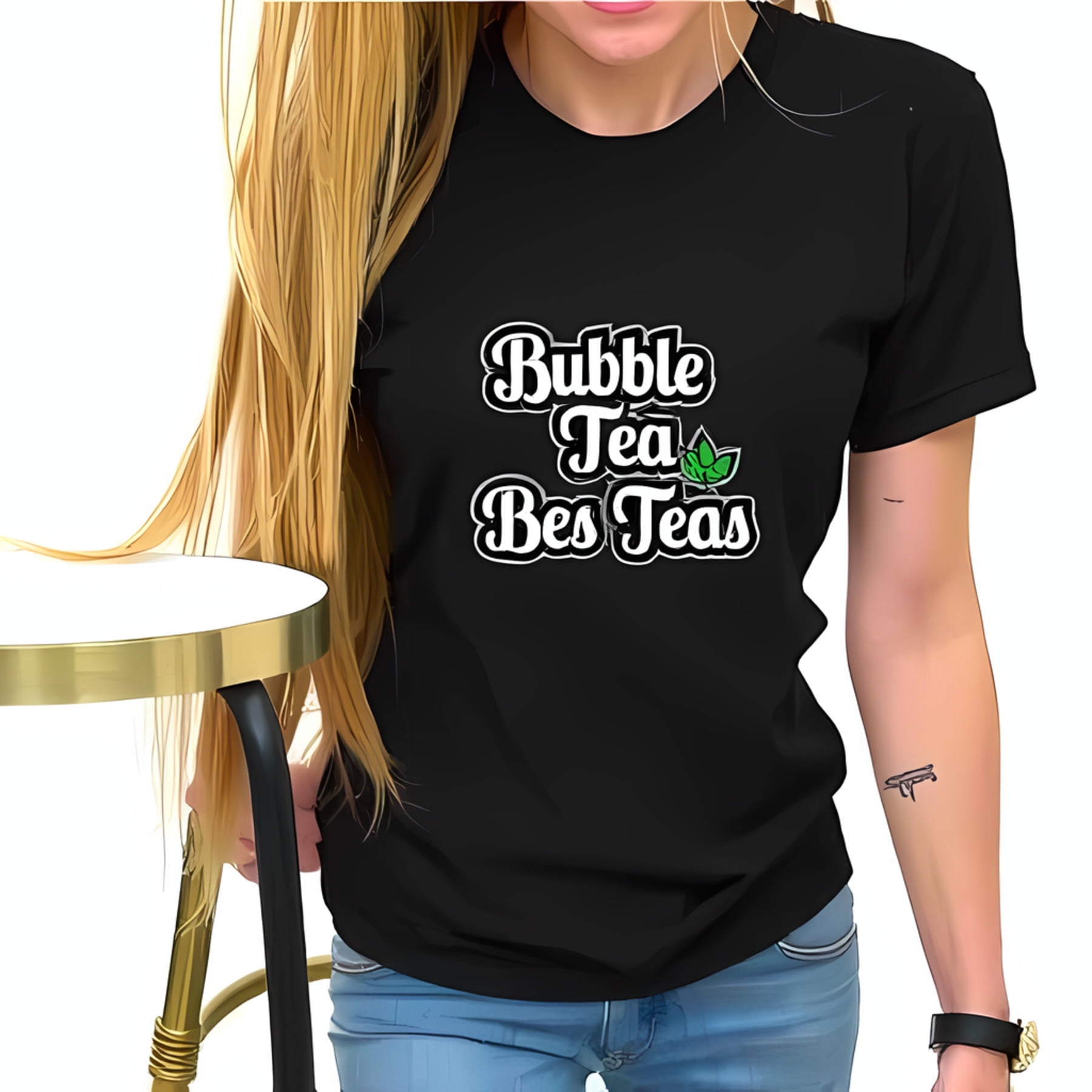 Bubble Tea Best Teas Graphic Cotton Short Sleeve T-Shirt - Retro Style with Tea Design - Walmart.com