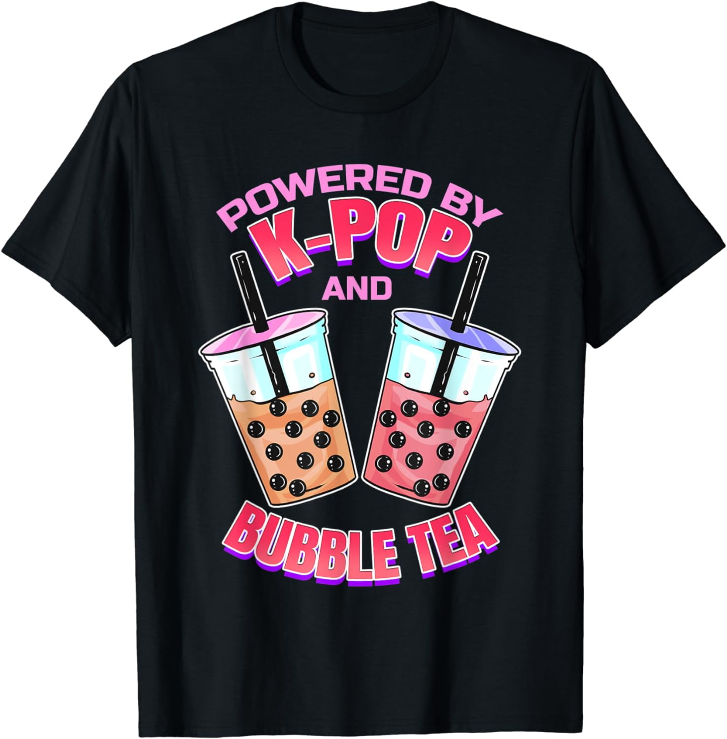 Bubble Tea Boba Music Lover Korean Milk Anime T-Shirt - Walmart.com