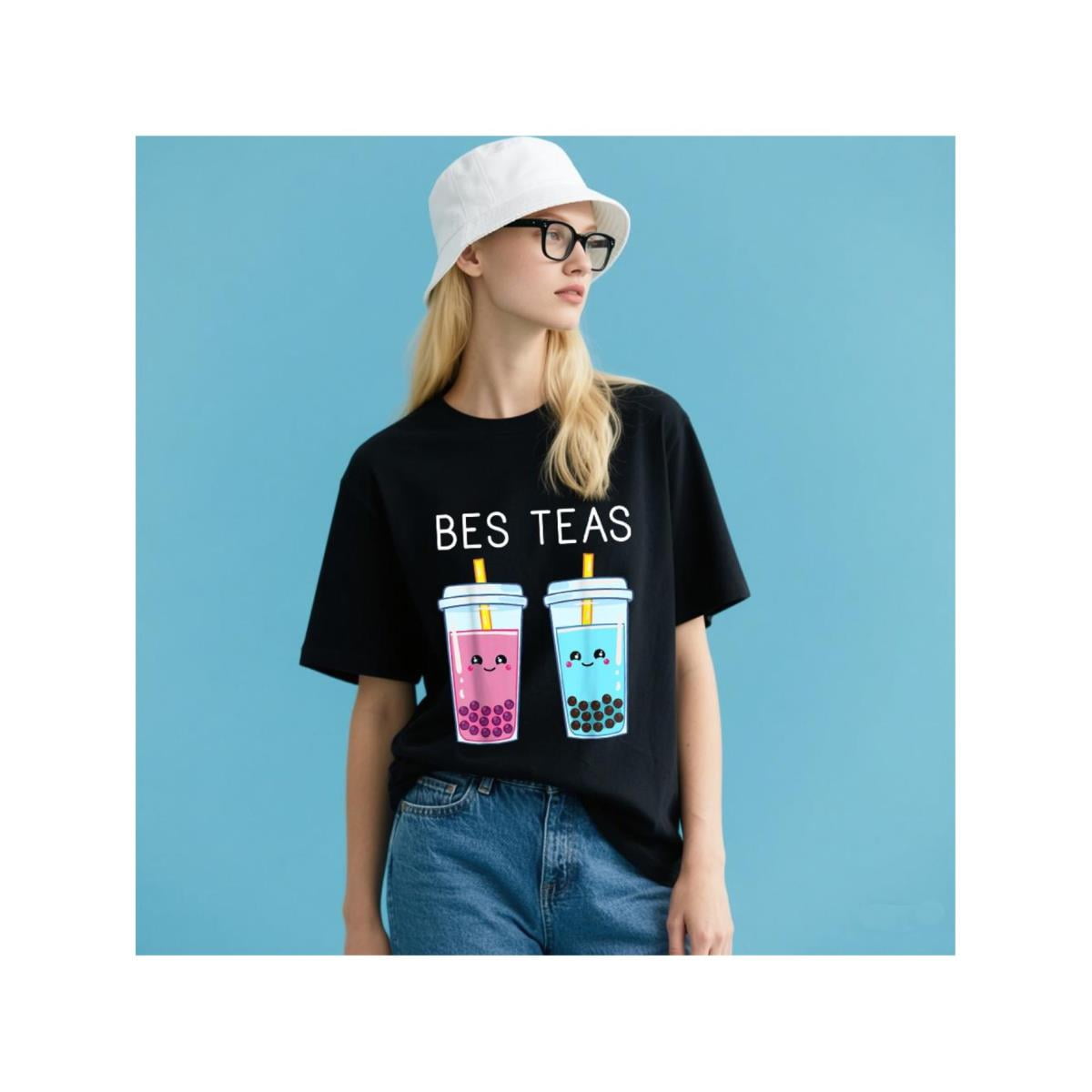 Bubble Tea Boba Tapioca Beads Milk Drink Kawaii Friend T-Shirtbubble ...