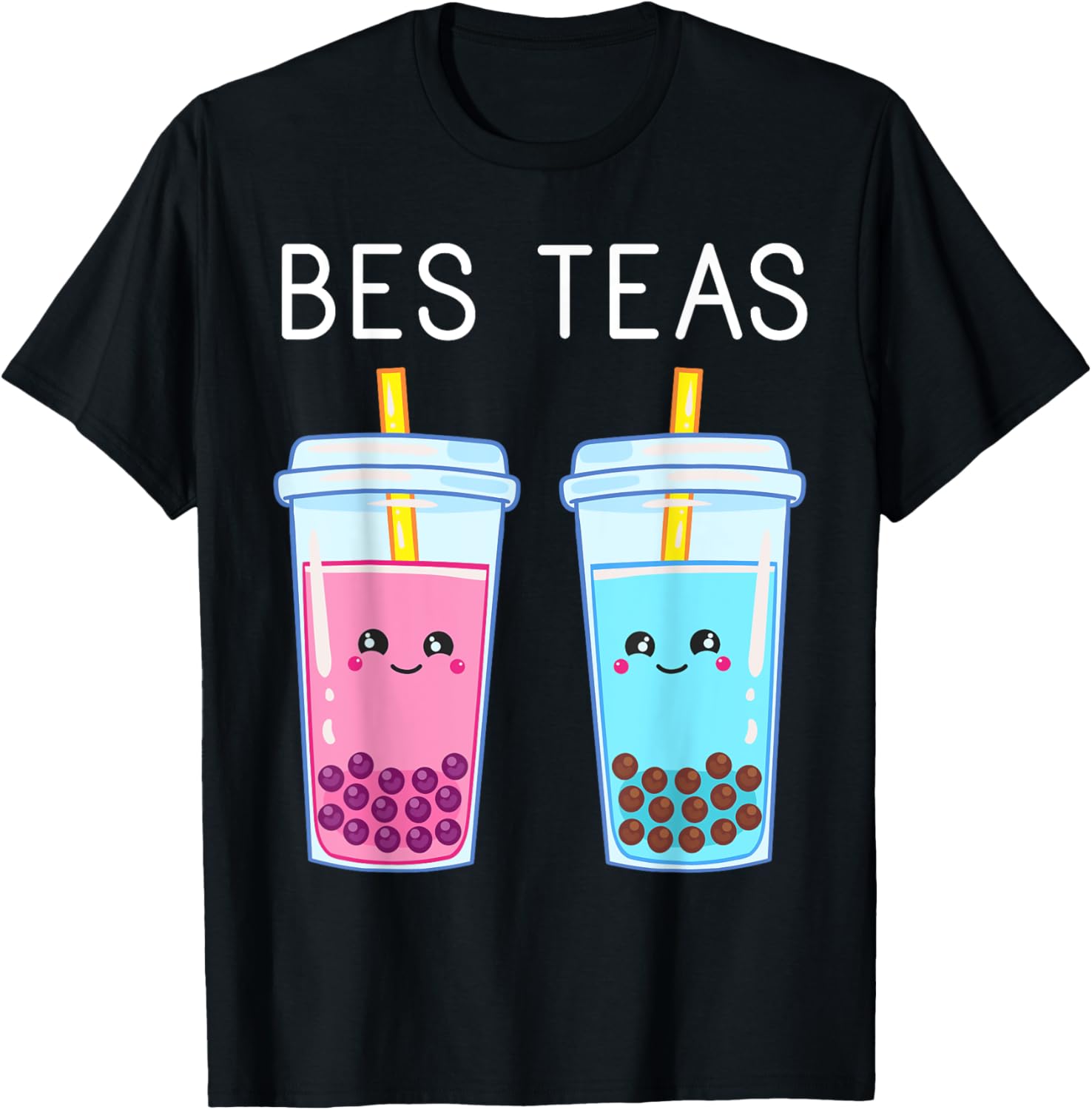 Bubble Tea Boba Tapioca Pearls Milk Drink Kawaii Friend T-Shirt ...