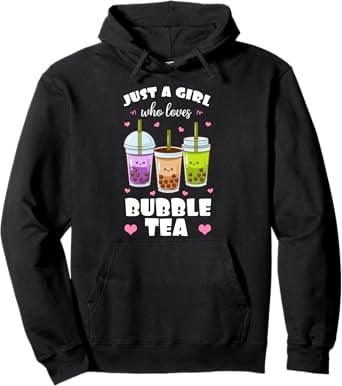 Bubble Tea Boba Tapioca Pearls Milk Drink Tea-Based Pullover Hoodie ...