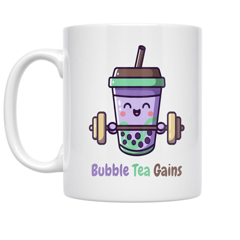 Bubble Tea Fitness Mug Cute Dumbbell Design, Pastel Colors - Walmart.com