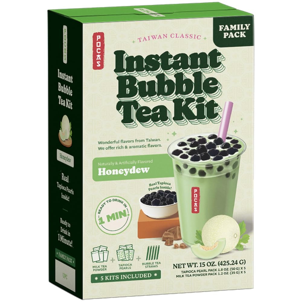 Bubble Tea Kit, Honeydew – Milk Tea Powder with Authentic Tapioca ...