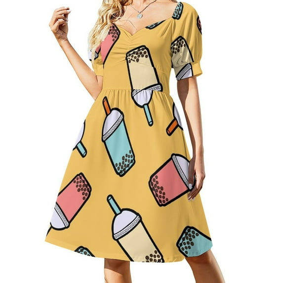 Bubble Tea Pattern Dress fairy dress Elegant gowns - Walmart.com