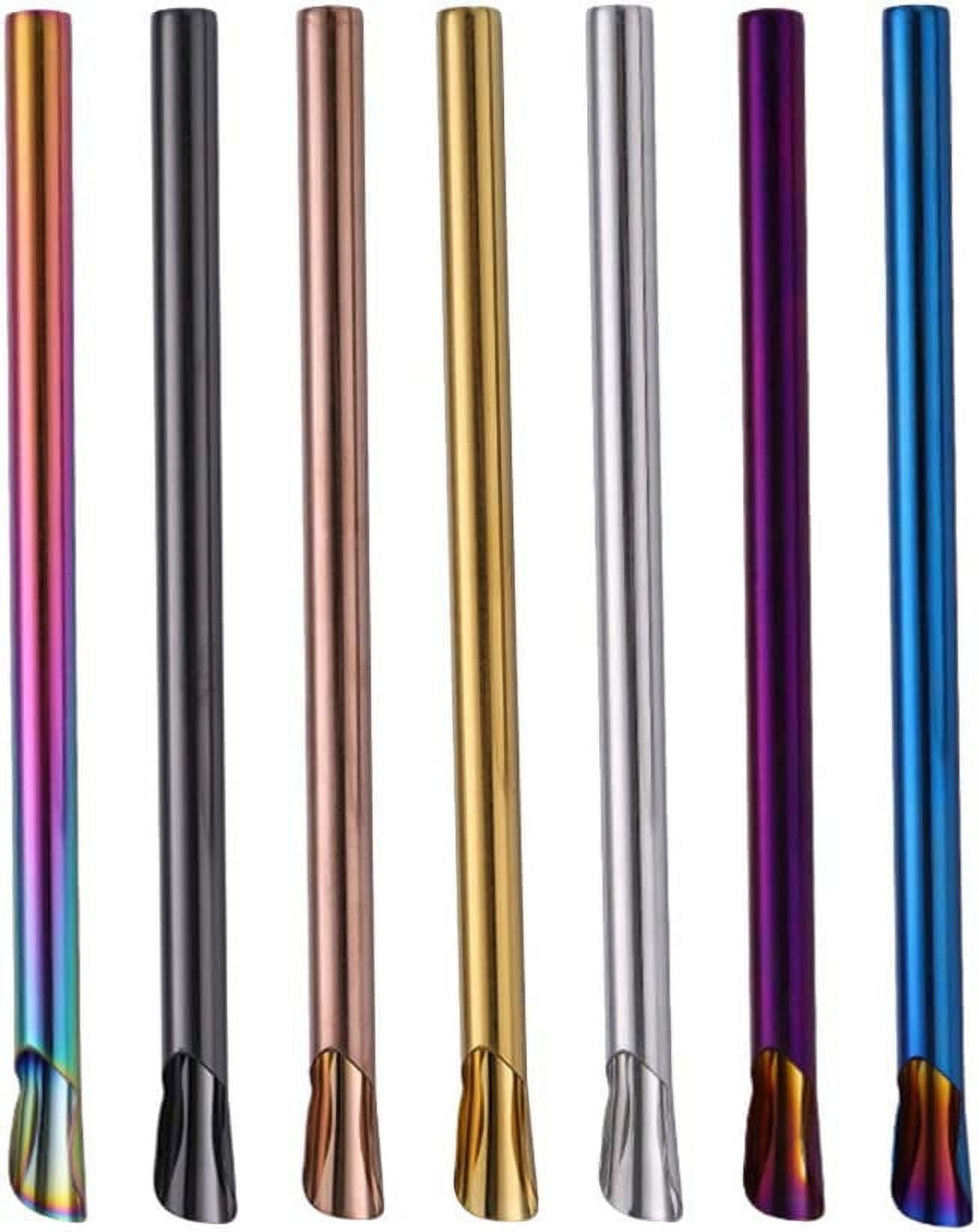 Bubble Tea Straws 7pcs Stainless Steel Straws Metal Straws Reusable ...