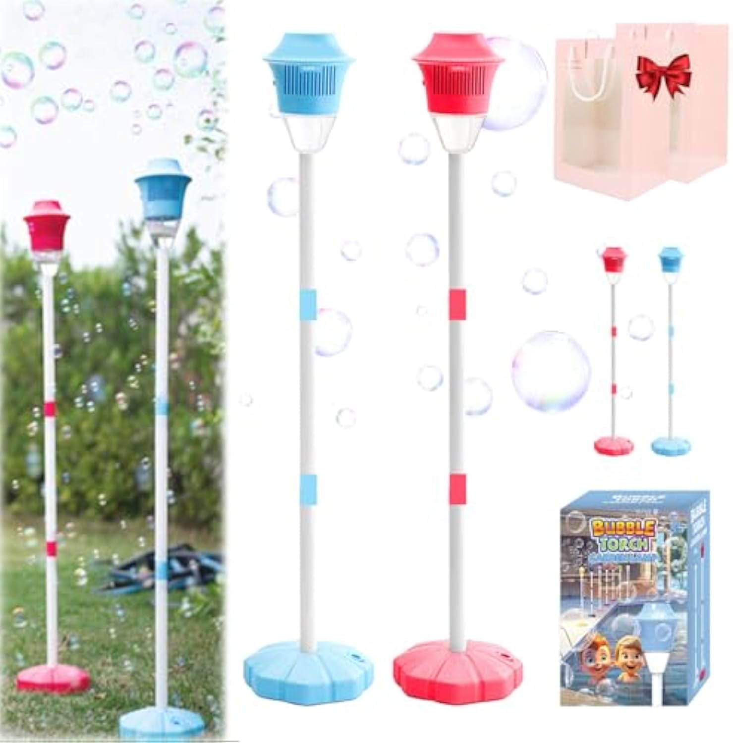 Bubble Torch Garden Lamp, Bubble Maker Stand, 47 Inches Standing Tiki ...