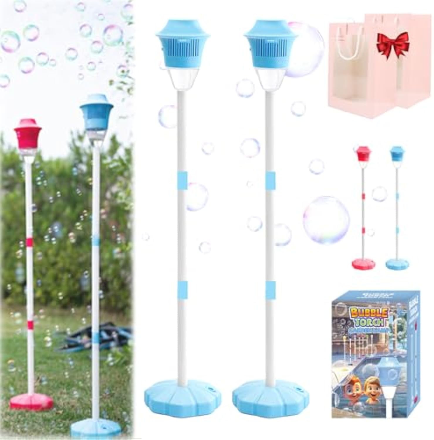 Bubble Torch Garden Lamp, Bubble Maker Stand, 47 Inches Standing Tiki ...