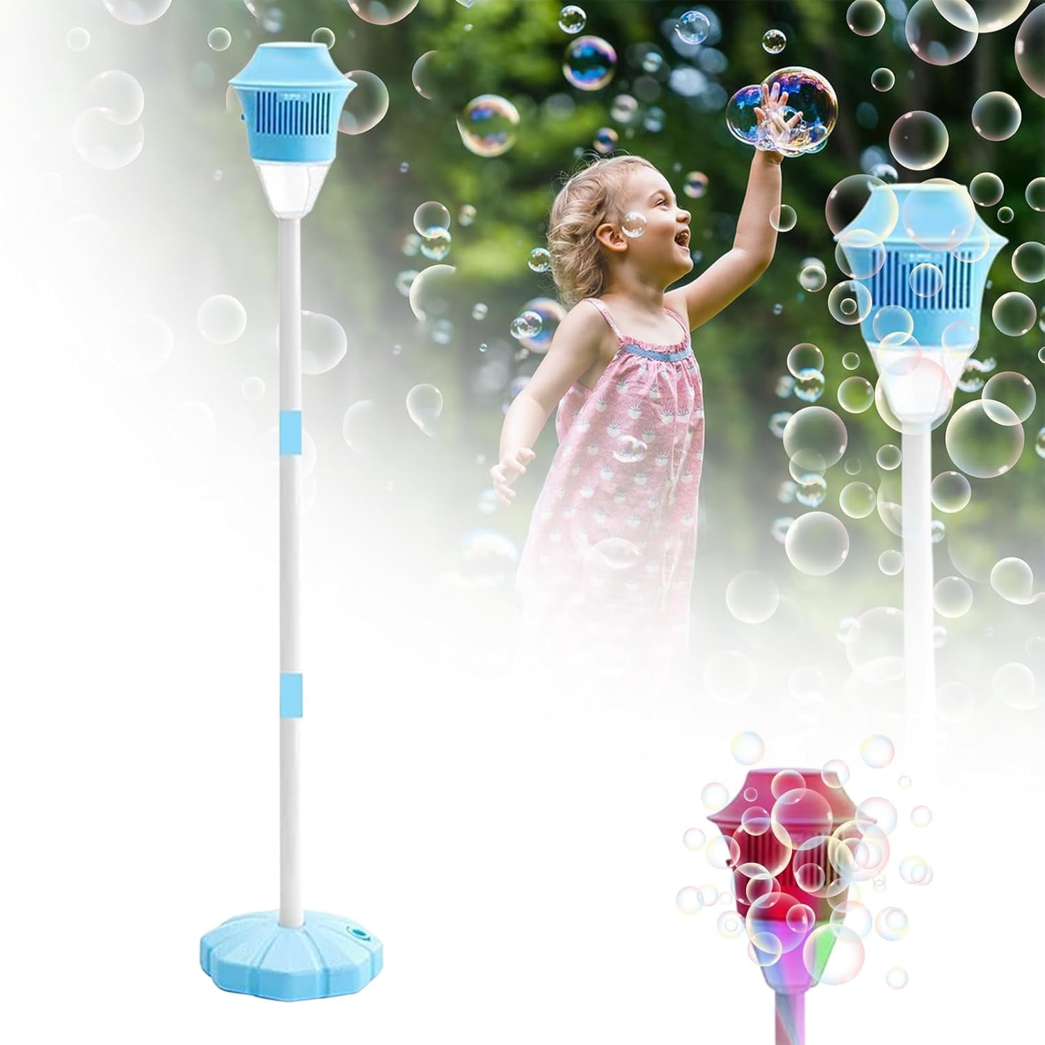 Bubble Torch Garden Lamp, Standing Automatic Bubble Maker with Lights ...