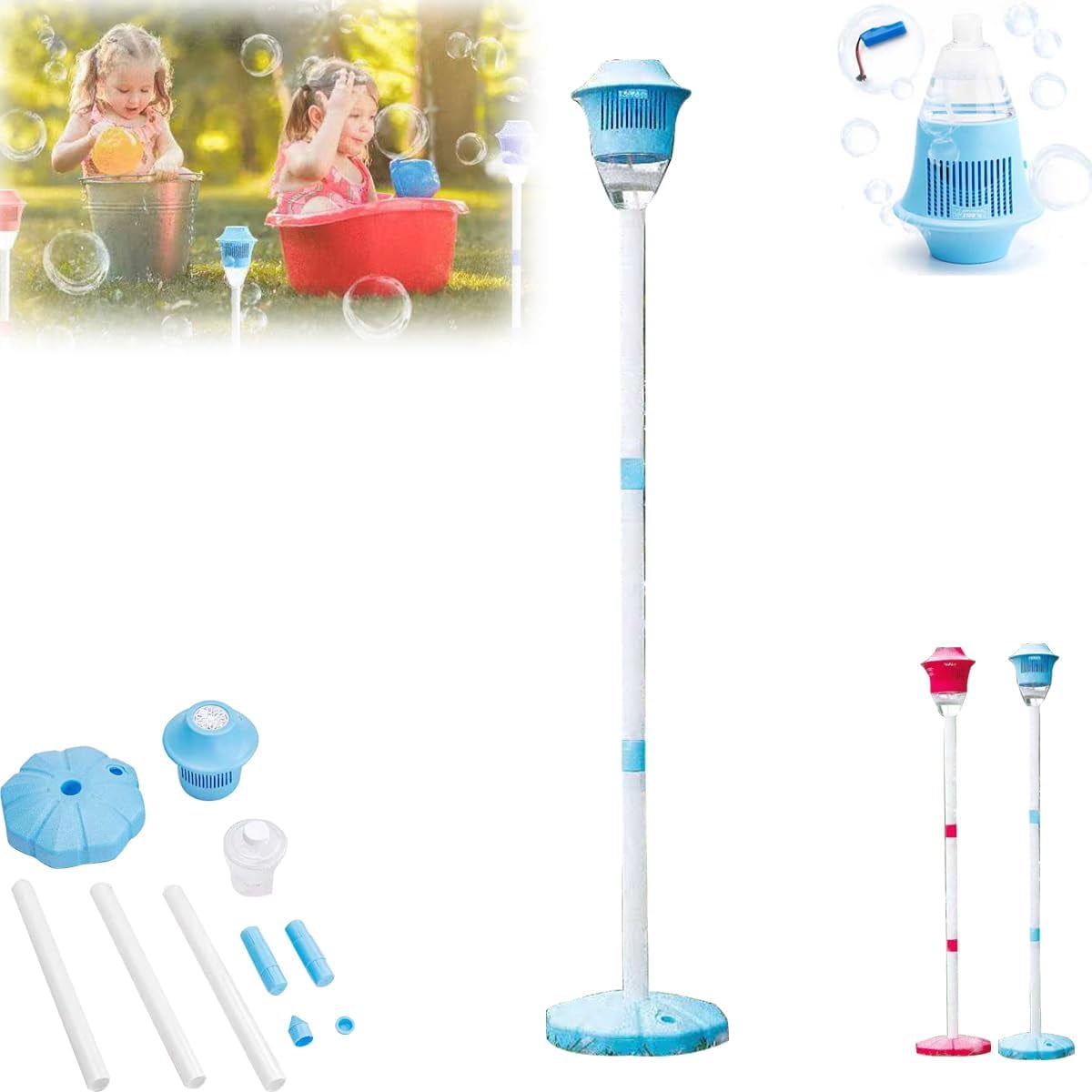 Bubble Torch Garden Lamp, Standing Automatic Bubble Maker with Lights ...