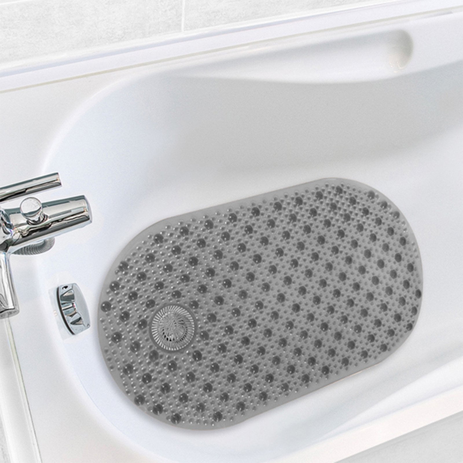 Popular Bath Bubble Tubmat with Hair Catcher, Skid-Resistant ...