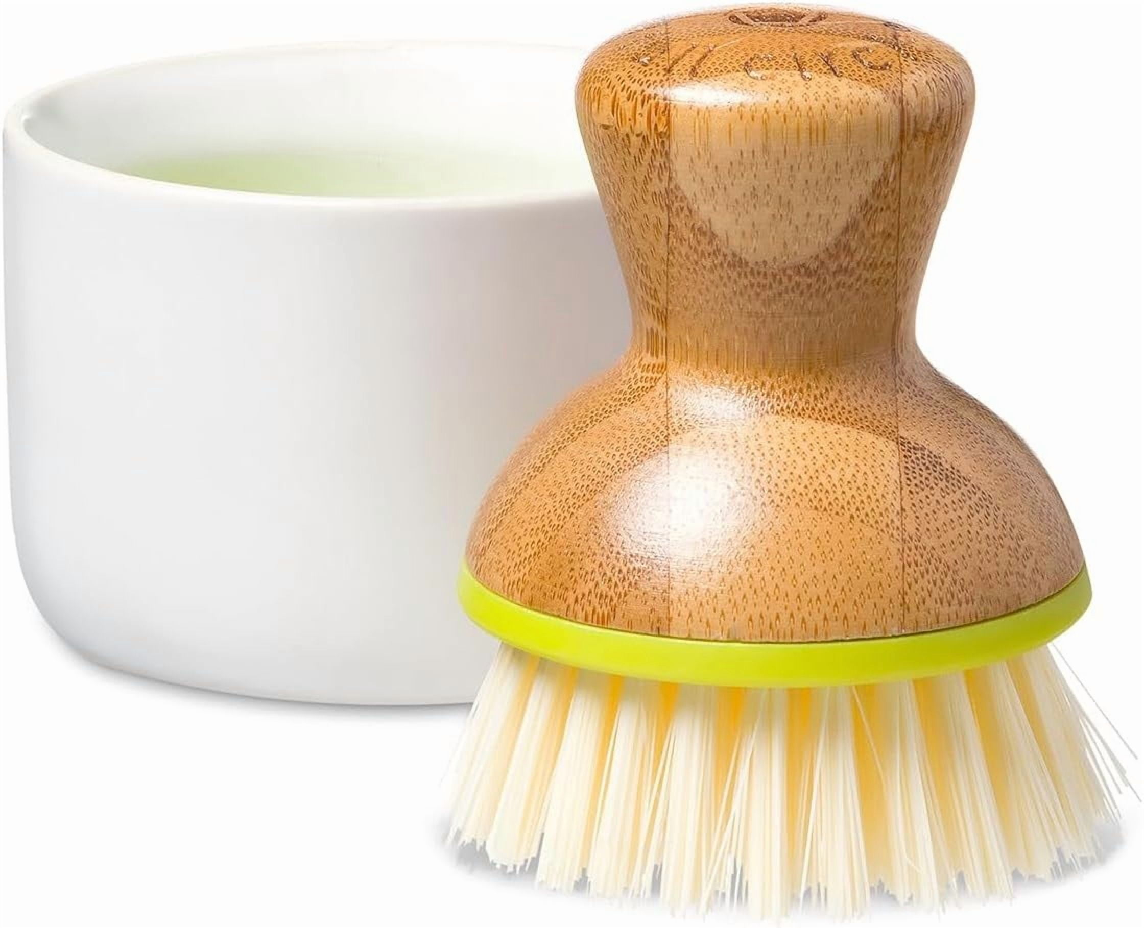 Bubble Up Bamboo Dish Brush & Ceramic Soap Dispenser – Family Safe ...