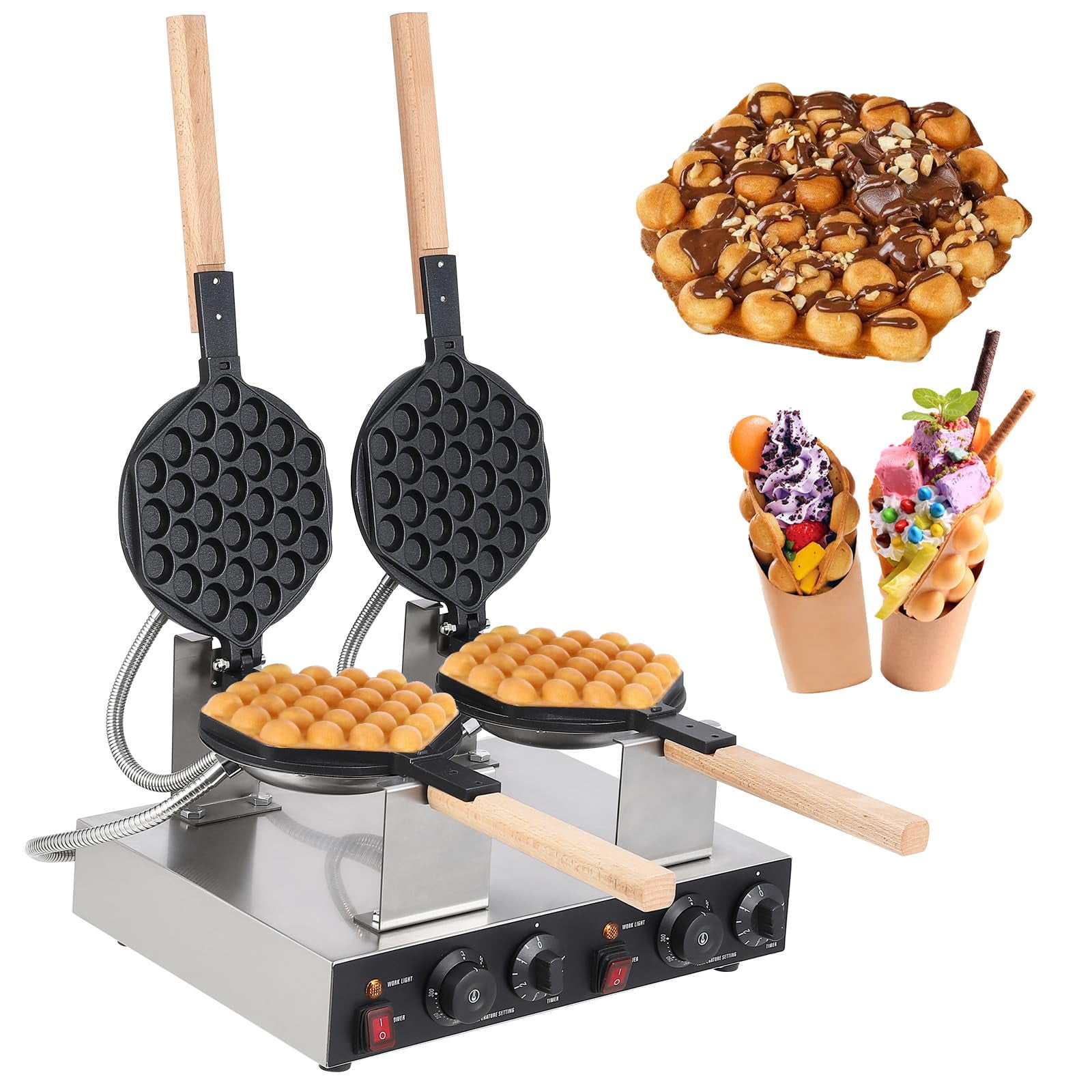 Bubble Waffle Maker 1400W/2800W Electric Bubble Waffle Maker Machine ...