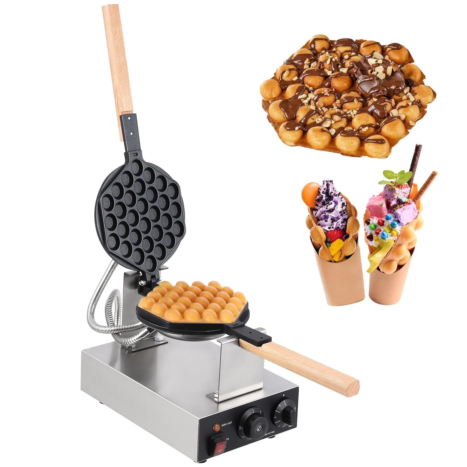 Bubble Waffle Maker 1400W Commercial Bubble Waffle Maker Machine Non ...