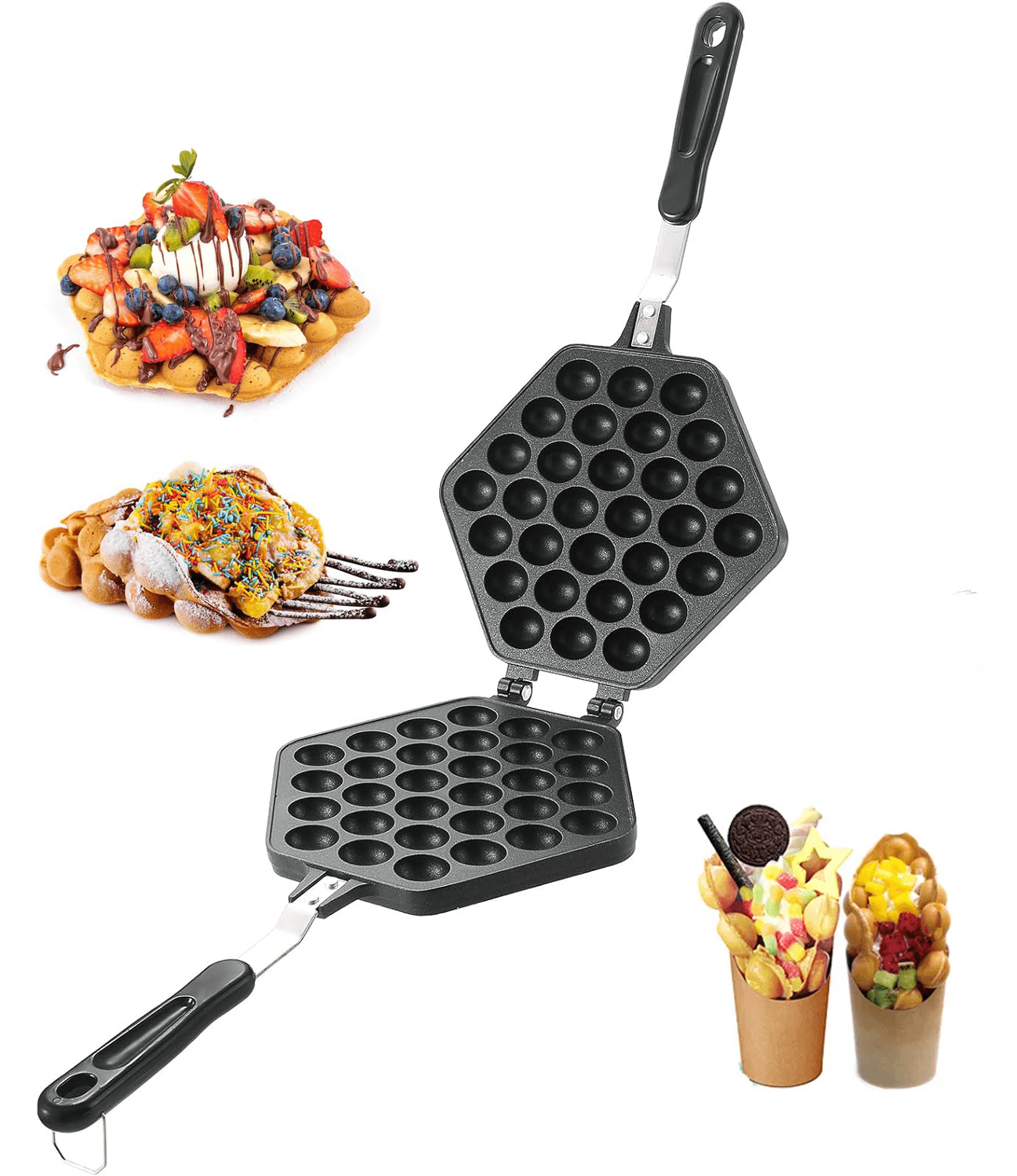Bubble Waffle Maker Nonstick Egg Bubble Pan Aluminum Alloy Eggettes ...