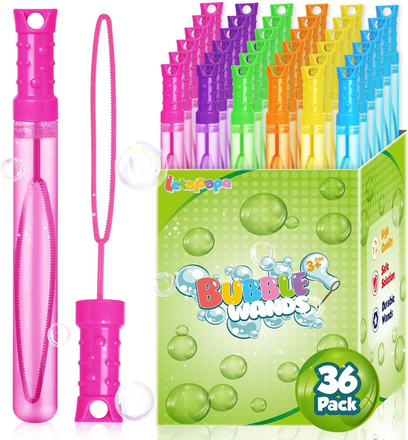 Bubble Wand, 48 Pcs Bubble Wands Bulk in 6 Colors, Bubble Party Favors ...