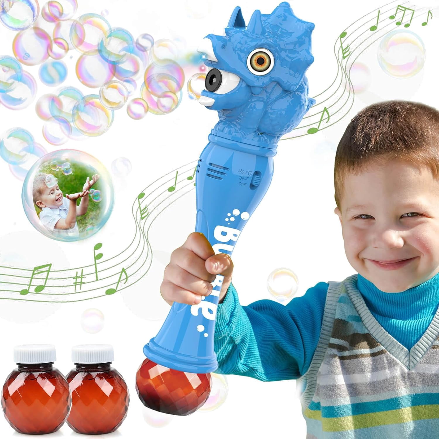 Bubble Wand Toys for Kids 3-8 Years Old Boys: Dinosaur Bubble Wand ...