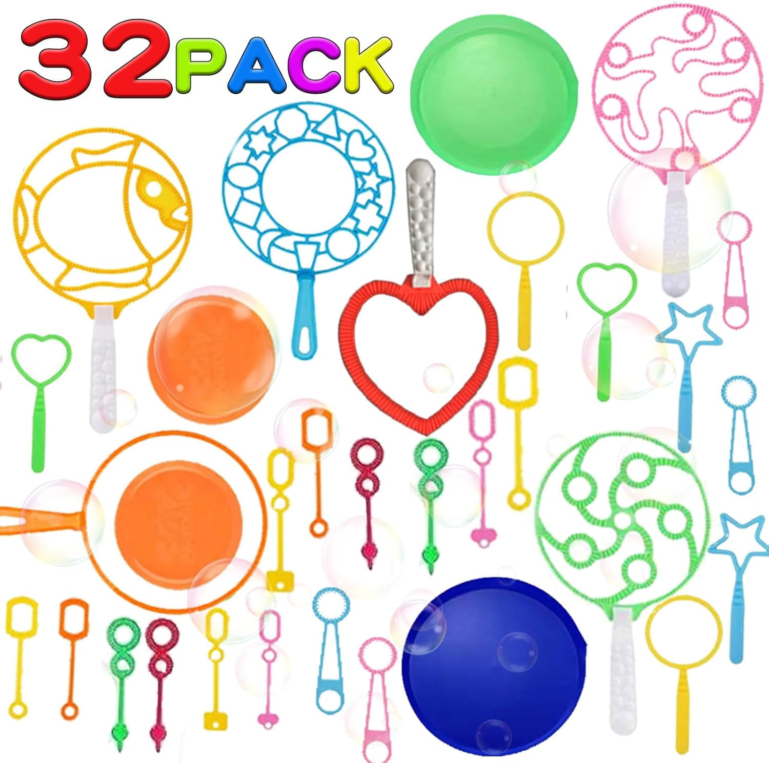 Bubble Wands Set, 32pcs Bubble Wands Toy Set Large Bubble Wand Bulk for ...