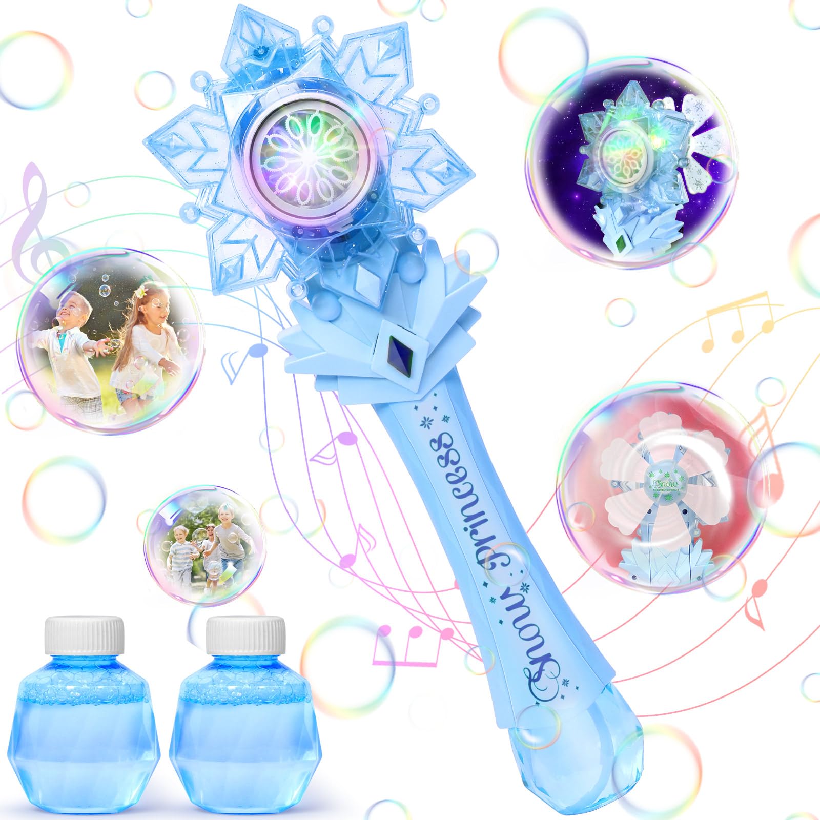 Bubble Wands Toys for 4 Year Old Girls: Princess Wand Gifts for 3 Year ...
