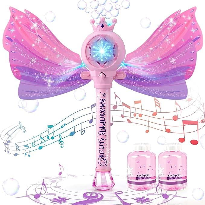 Bubble Wands for Kids Girls - Light Up Thrilling LED & Sound Effect ...