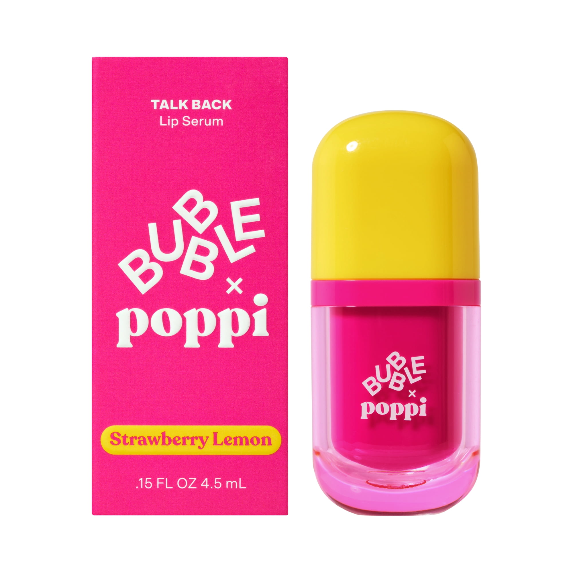 BUBBLE x poppi Talk Back Strawberry Lemon Lip Serum, 4.5ML - Walmart.com
