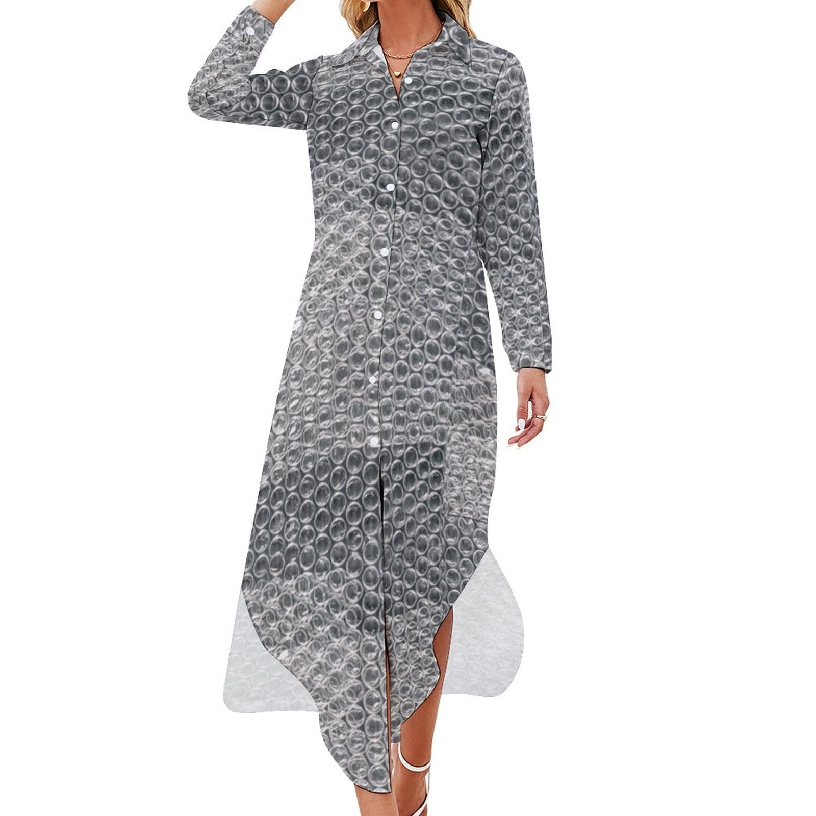 Bubble wrap Long Sleeved Shirt Dress wedding dresses for woman dresses ...