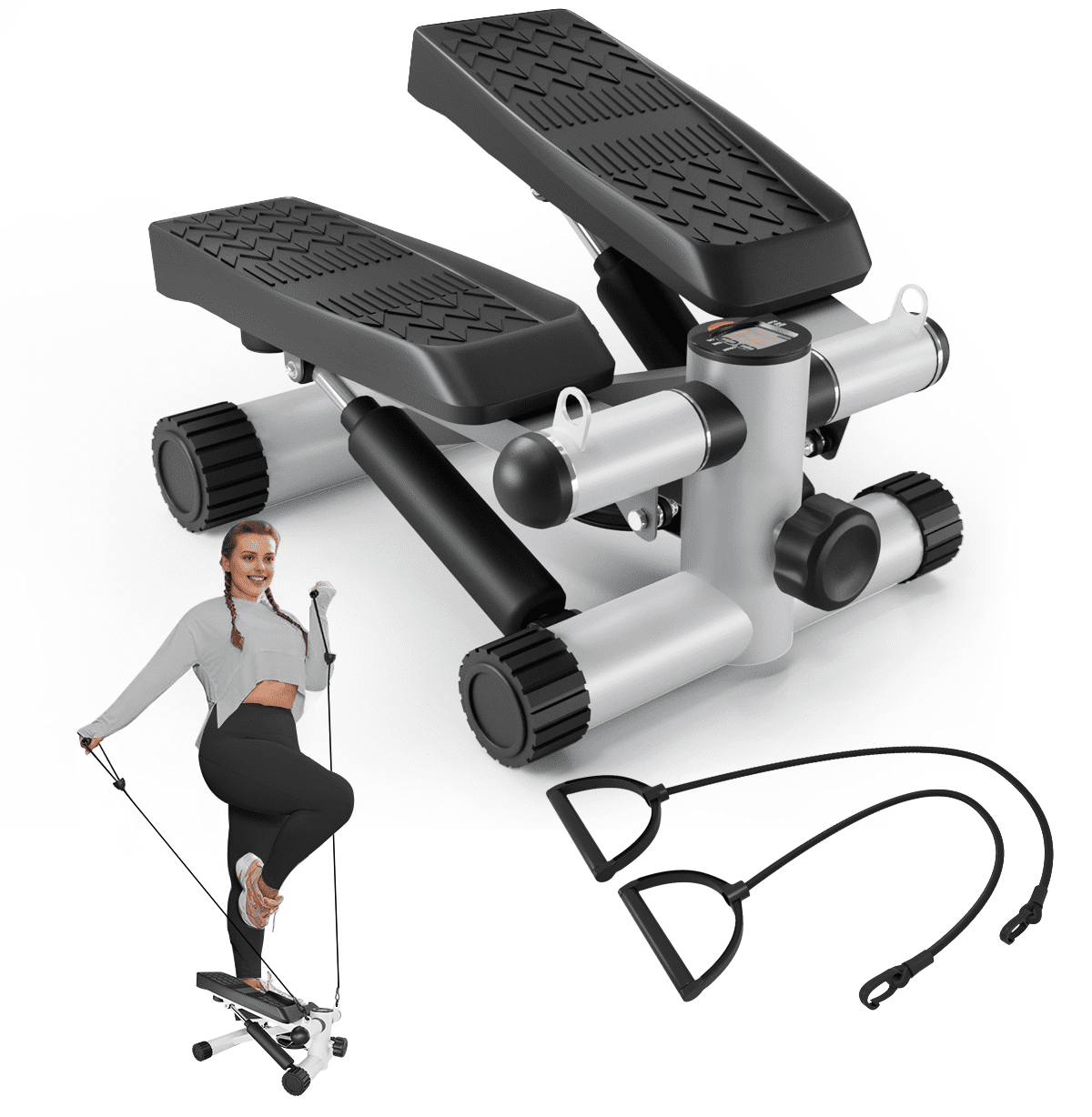 BubbleEase Steppers for Exercise, Stair Stepper with Resistance Bands ...