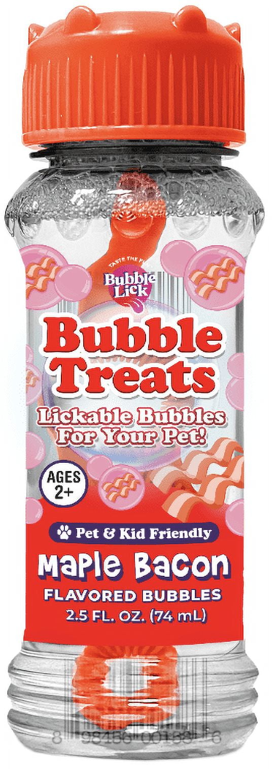 BubbleLick Edible Toy: Maple Bacon Flavored Bubbles Treat for Dogs and ...