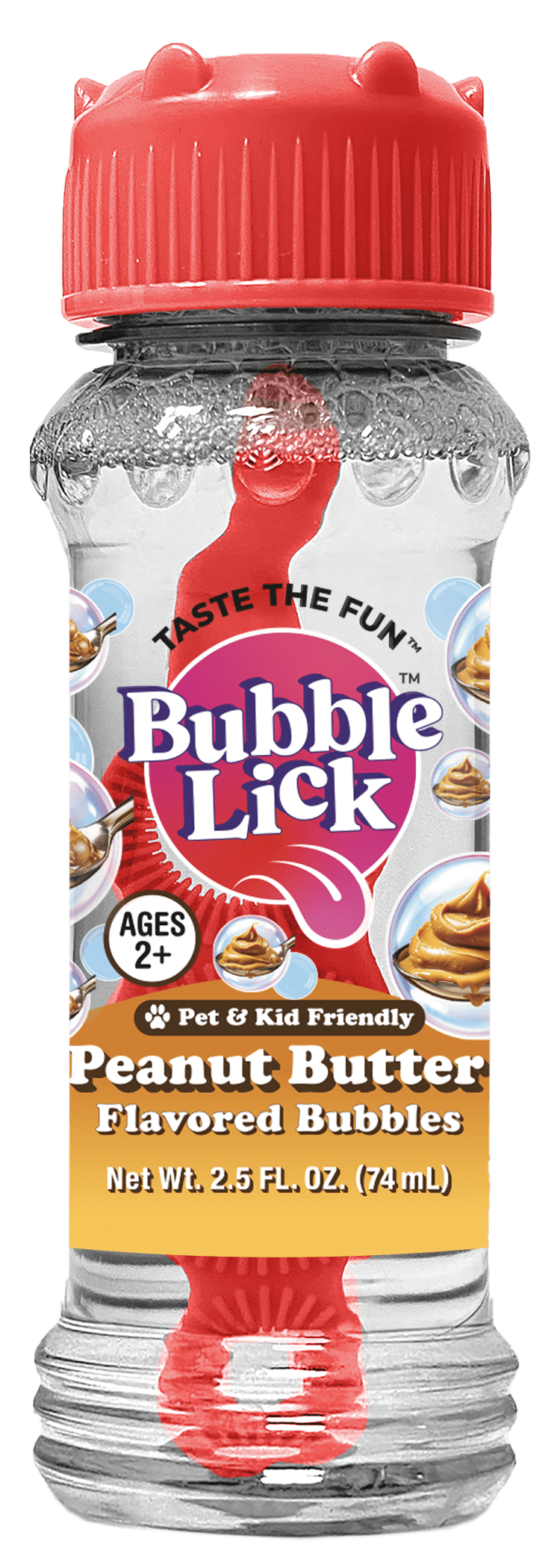 BubbleLick Non-Toxic Edible Peanut Butter Flavored Bubbles Treat for ...