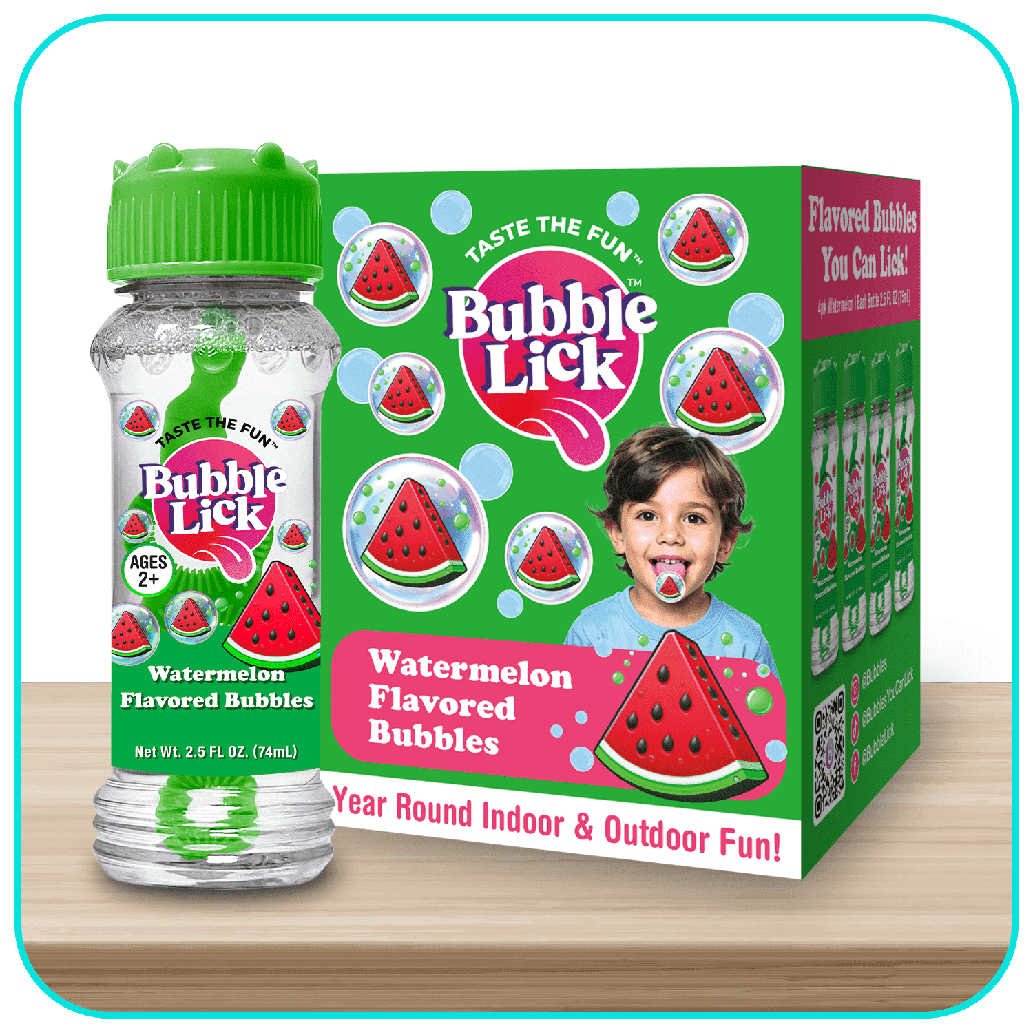 Bubble Lick Flavored Bubbles, Watermelon 4 Pack, 2.5 fl oz - Walmart.com