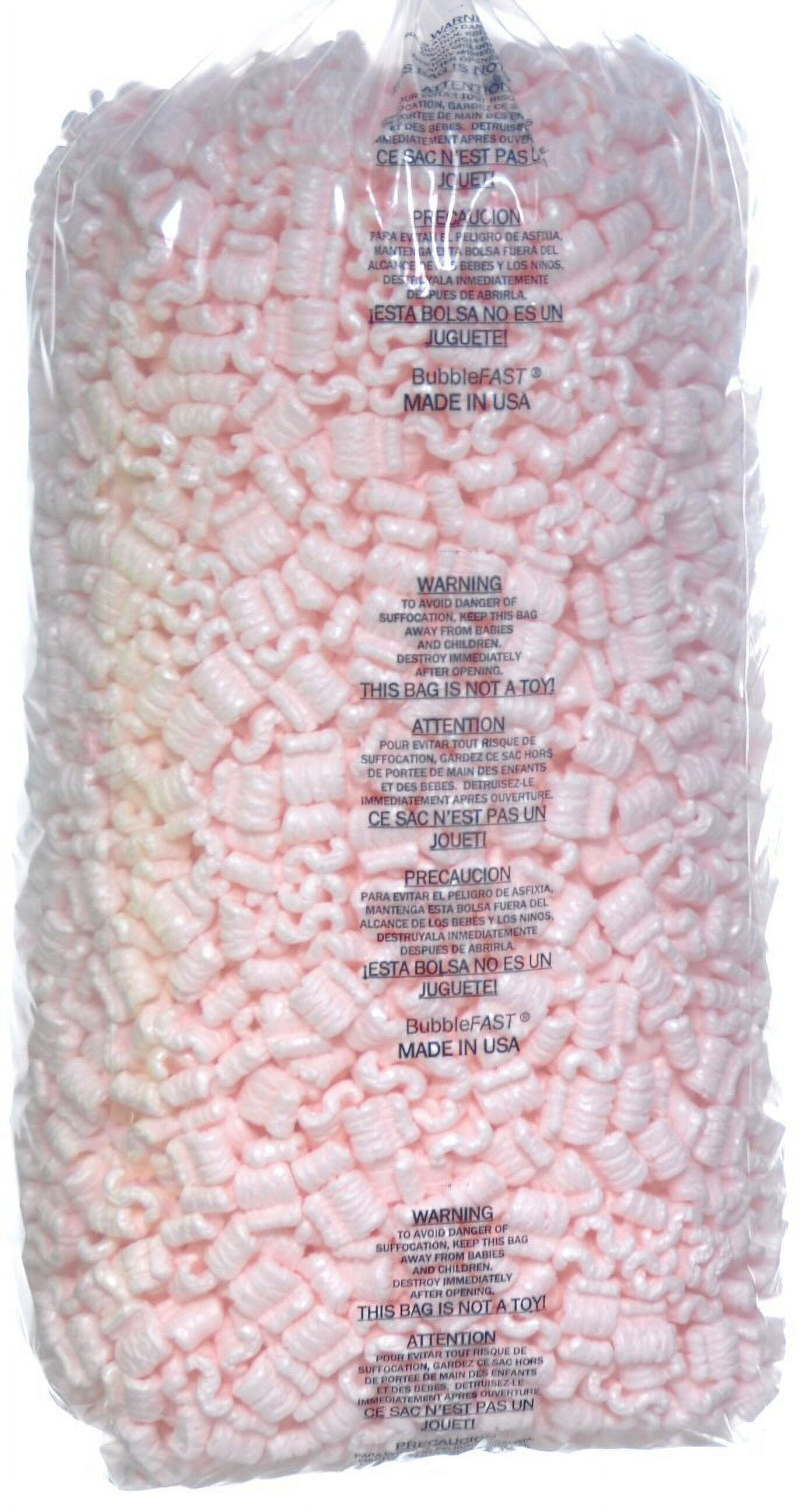 Bubblefast! 3.5 cu. ft. (22.5 Gallons) Pink Anti-Static Packing Peanuts ...