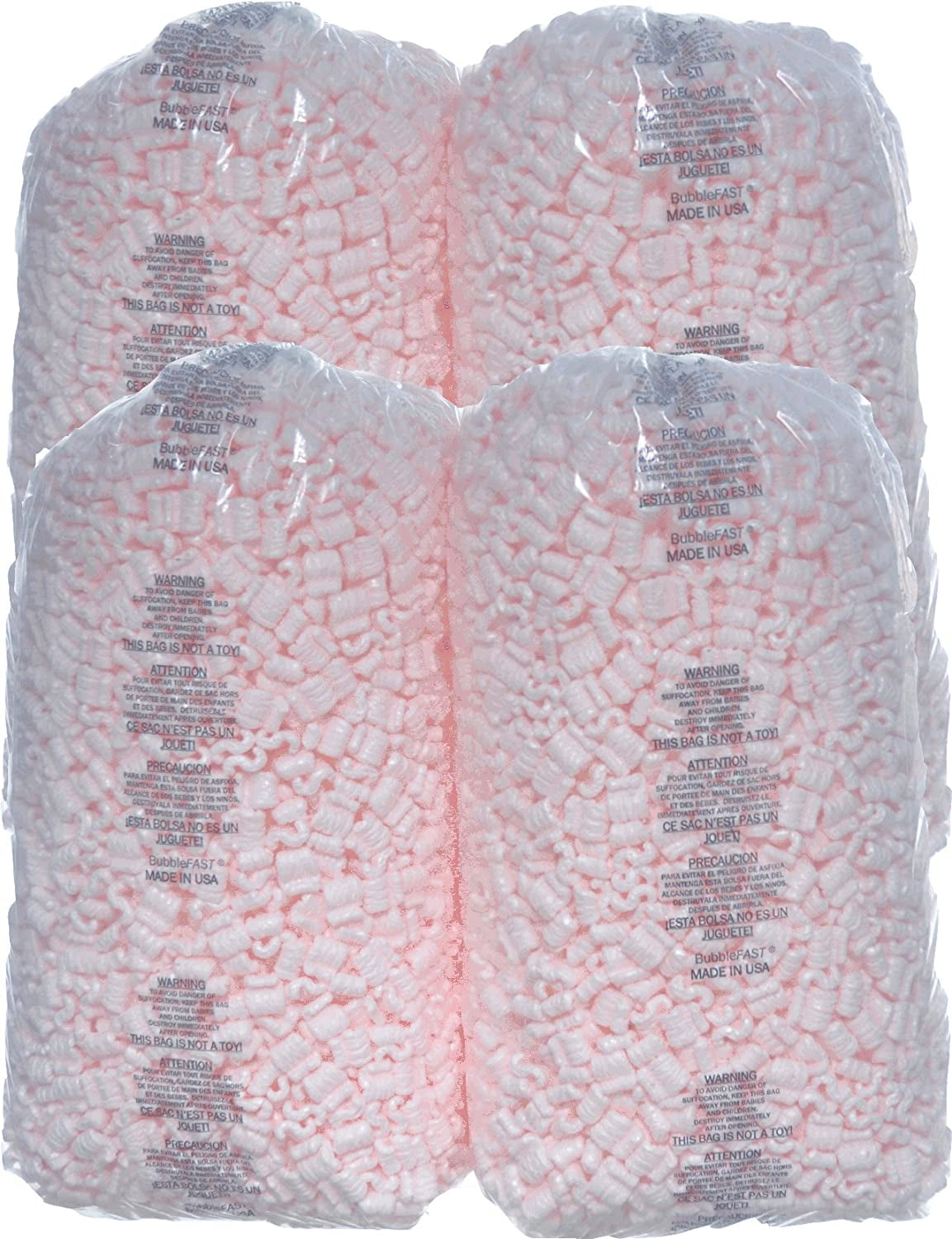 Bubblefast! Brand 14 cu. ft. (90 gallons) Pink Anti Static Packing ...